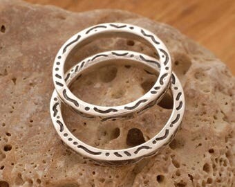 Woodland Wedding Set Handmade Forest Wedding Rings