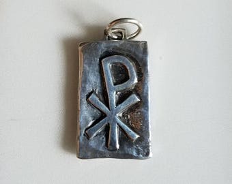 Chi Rho Necklace Christogram Monogram of Christ and Crest