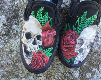 Custom vans shoes rose | Etsy
