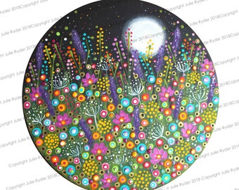 Round canvas art | Etsy