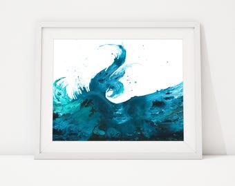 Ocean Wave Art Surf Art Beach Poster Ocean Poster Abstract