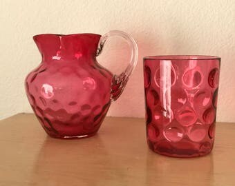 Cranberry glass | Etsy