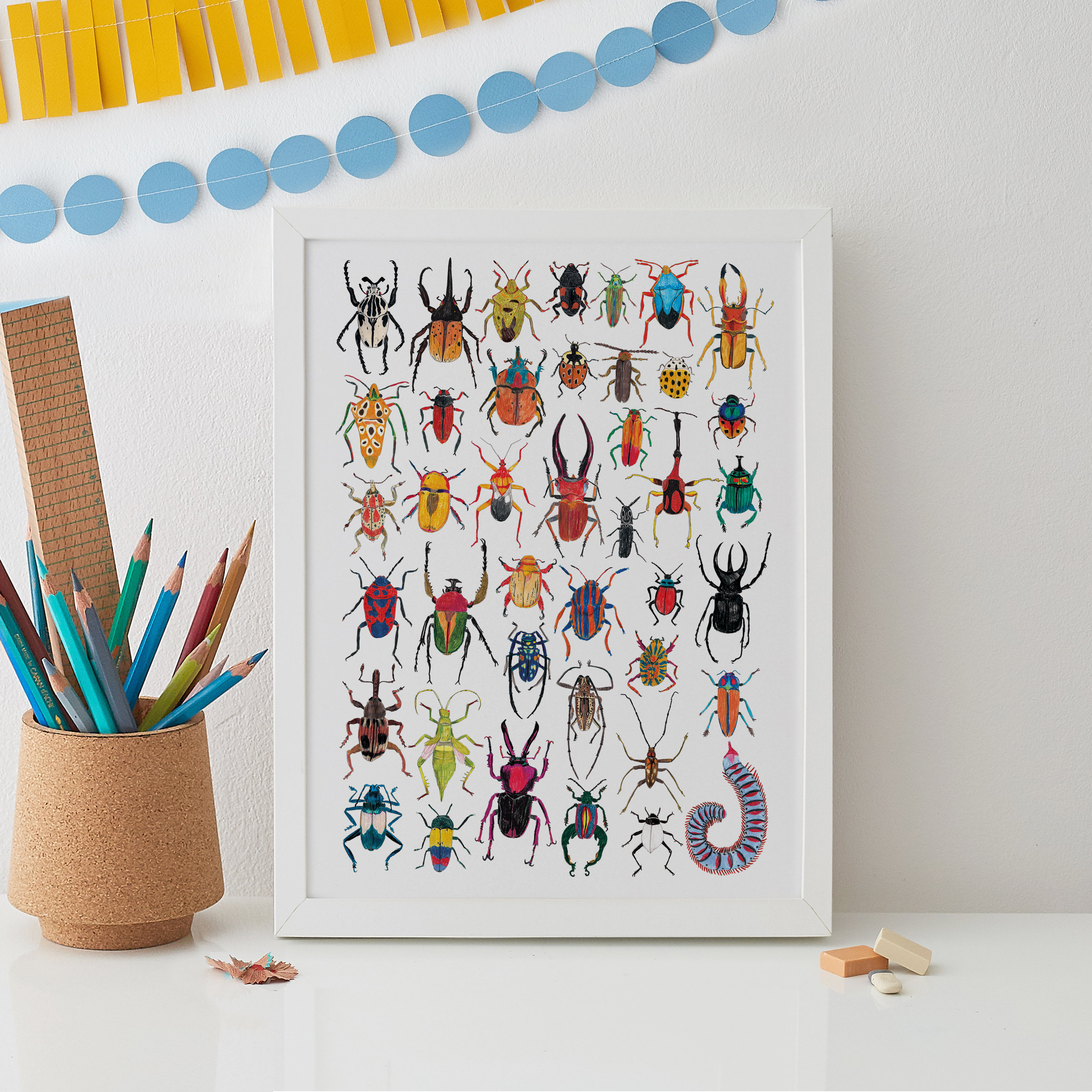 Bug Print Insect Print Insect Art Beetle Print Kids room