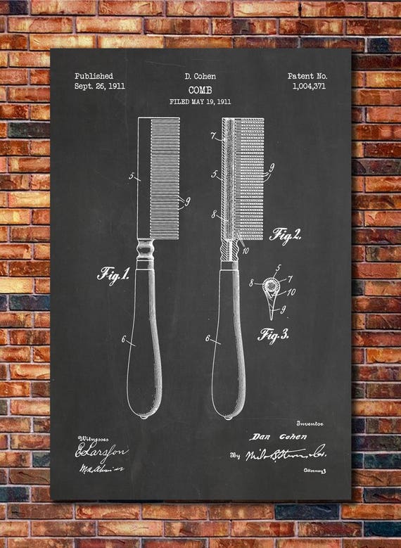Comb Patent Print Art 1911