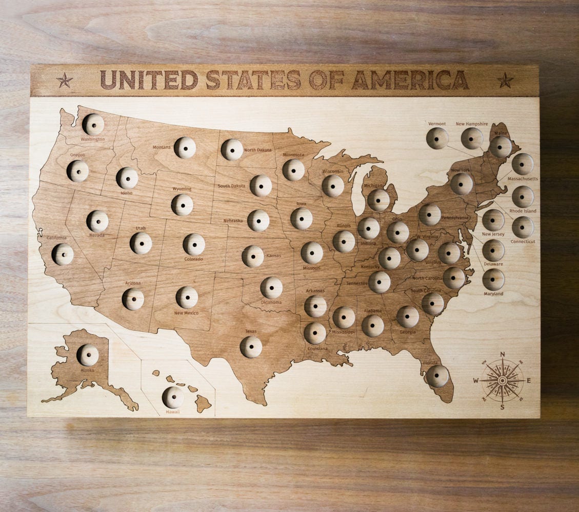 50 State Quarter Map US Coin Map US States Quarter