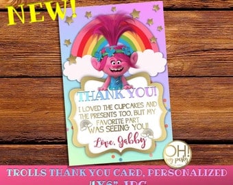 Poppy thank you card | Etsy