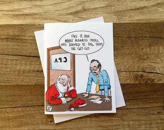 Funny santa card | Etsy