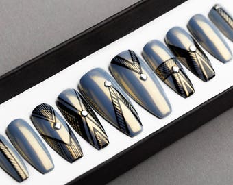 Custom fake nails | Etsy
