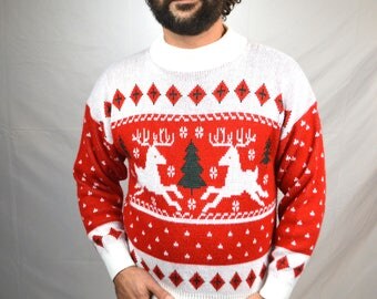 Reindeer sweater | Etsy