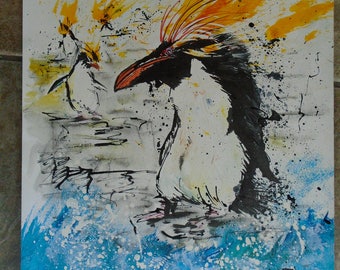 Macaroni penguin | Etsy