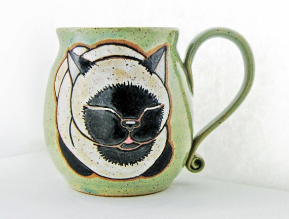 Siamese Cat Mug pottery mug cat mug great Mothers Day gift