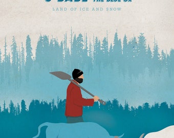 Paul Bunyan and Babe The Blue Ox Digital Art Print