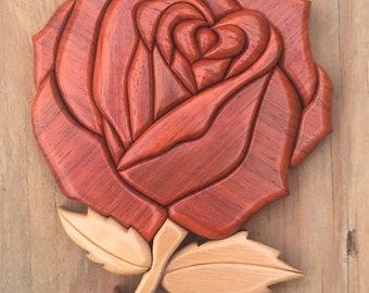 Intarsia rose | Etsy