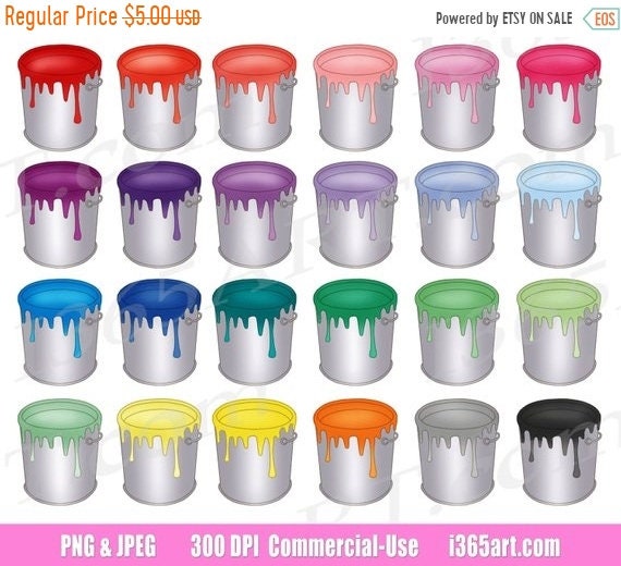 50% OFF Colorful Paint Bucket Clipart, Paint Bucket Clip Art, Painting ...