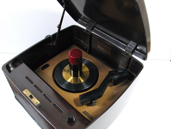 Antique Vtg DECCA RCA P903 45 Record Player, Bakelite Cabinet, Exc ...